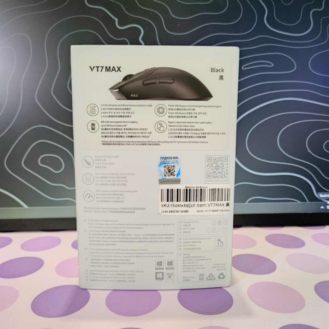 Rapoo VT7 MAX wireless gaming mouse review: ultra-light, precise, and ...